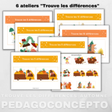 Trouve les différences-Automne - PedagoConcepto