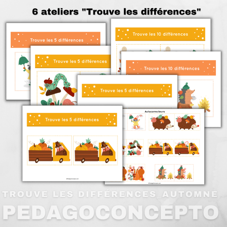 Trouve les différences-Automne - PedagoConcepto