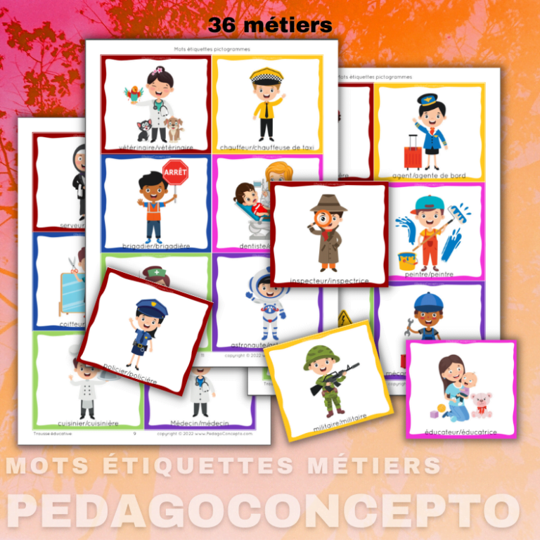 Mots étiquettes métiers - PedagoConcepto