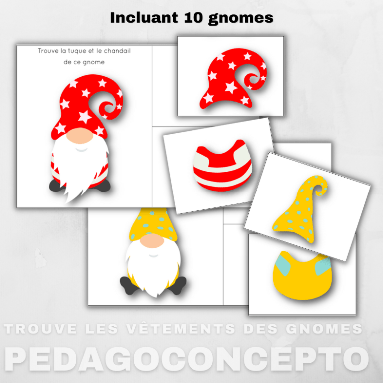 Trouve les vêtements des gnomes - PedagoConcepto