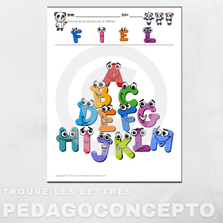 Trouve les lettres - PedagoConcepto