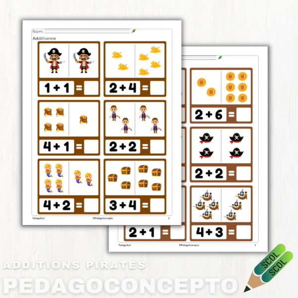 Soustractions pirates - PedagoConcepto