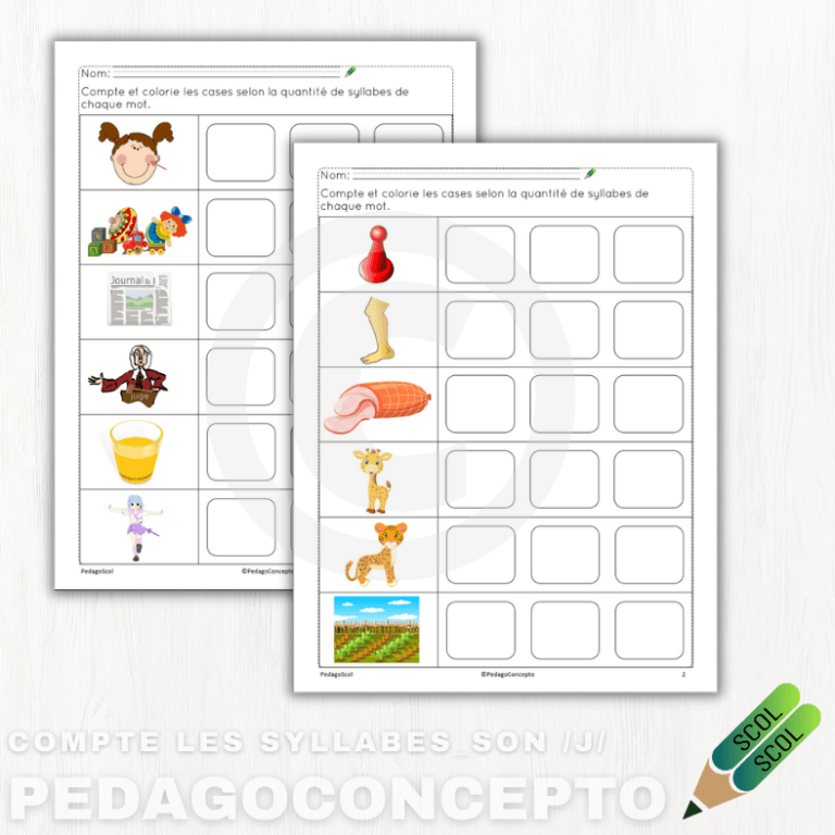 Compte les syllabes_son j - PedagoConcepto