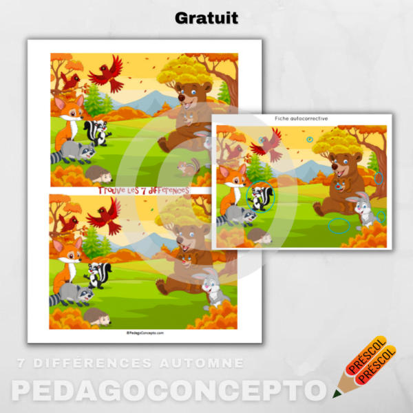 7 différences automne - PedagoConcepto