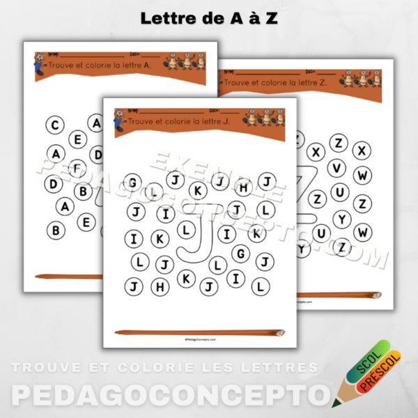 Trouve et colorie l’alphabet - PedagoConcepto