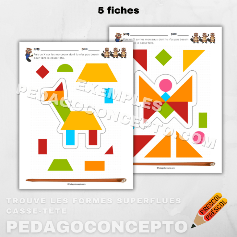 Trouve les formes superflues casse-tête - PedagoConcepto