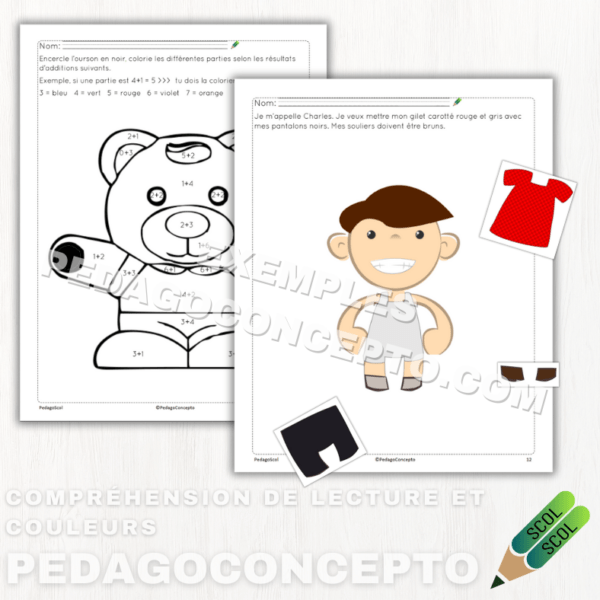 Compréhension de lecture et couleurs - PedagoConcepto