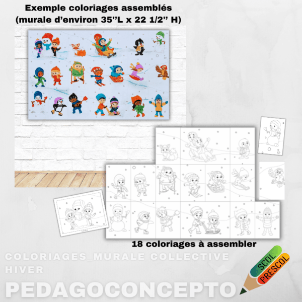 Coloriages_murale collective hiver - PedagoConcepto
