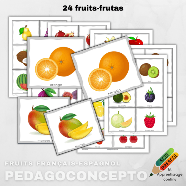 Fruits français-espagnol - PedagoConcepto