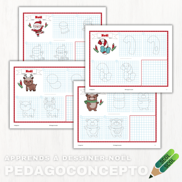 Apprends à dessiner-Noël - PedagoConcepto
