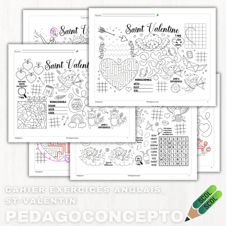 Cahier exercices anglais_St-Valentin - PedagoConcepto