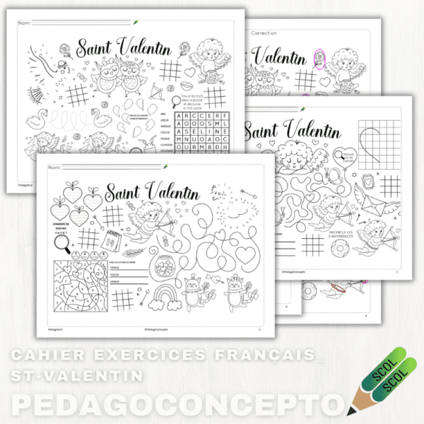 Cahier exercices français_St-Valentin - PedagoConcepto