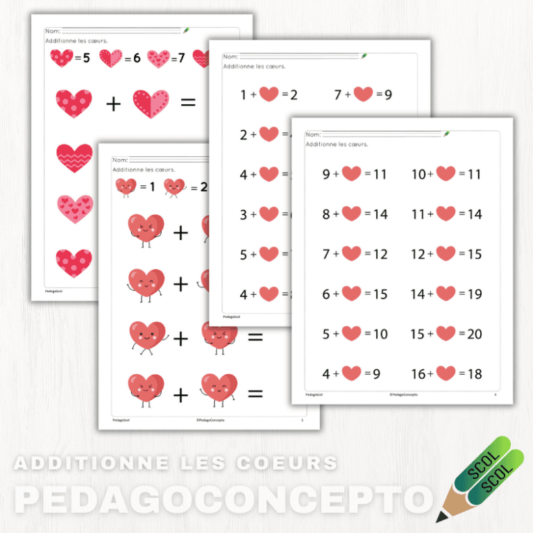 Additionne les coeurs - PedagoConcepto