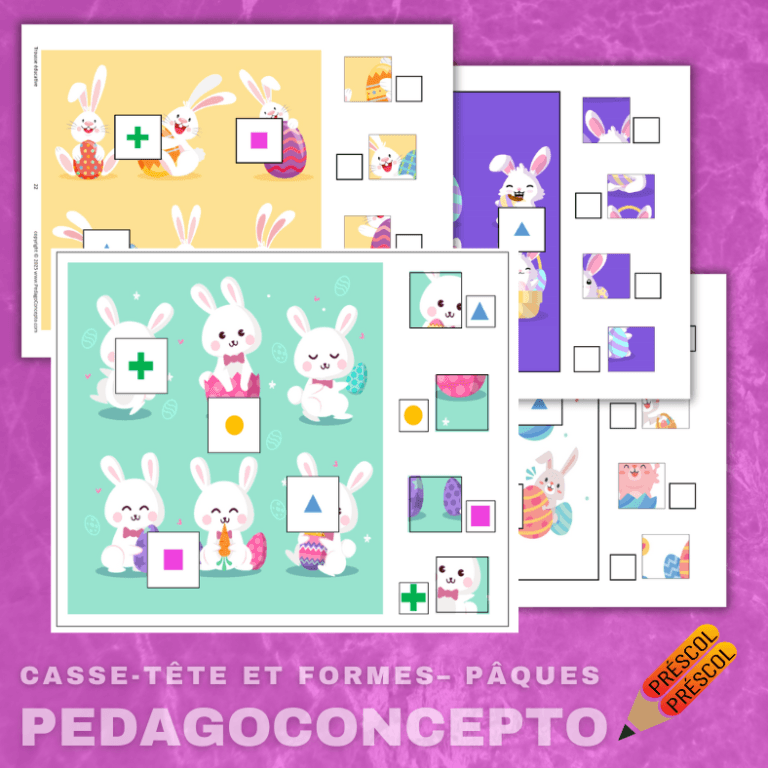 Casse-tête et formes–Pâques - PedagoConcepto
