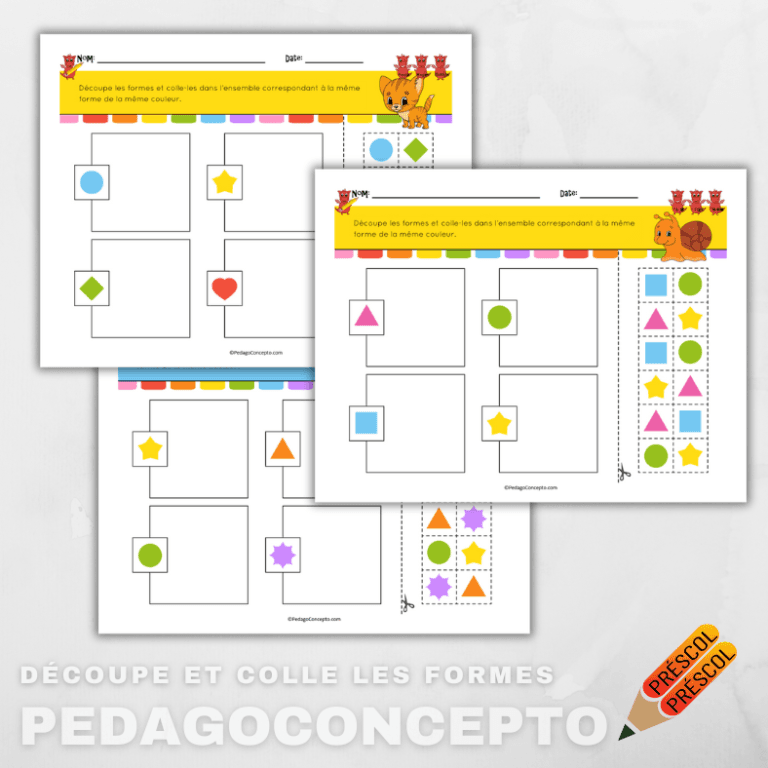 Découpe et colle les formes - PedagoConcepto