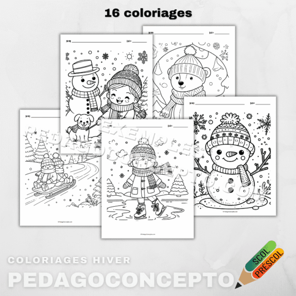 Coloriages hiver - PedagoConcepto