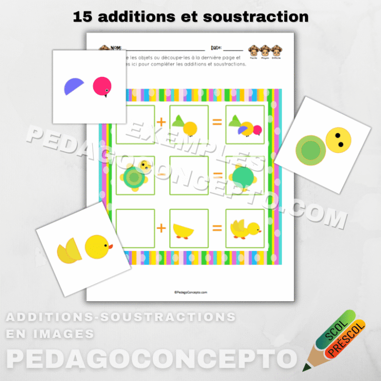 Additions-soustractions en images - Grandpashabet